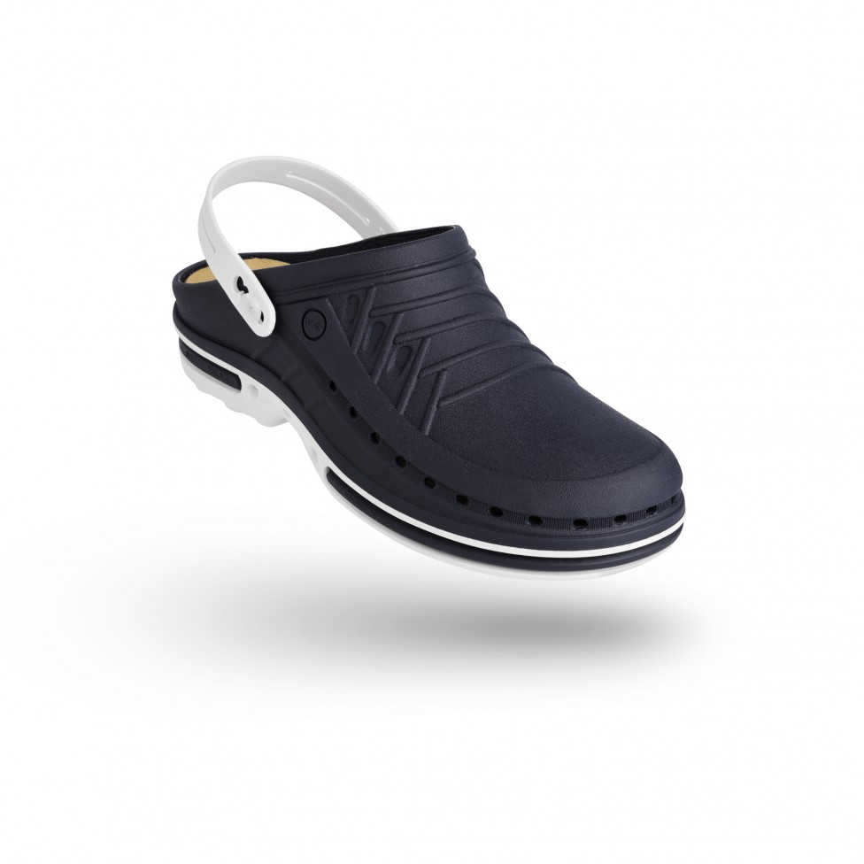 WOCK Navy Blue Nursing Clogs CLOG 03 w/ Strap & Comfort Insole - 10000128