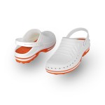 WOCK Orange/White Theatre Clogs - Men and Women CLOG 05 w/ strap - 10004358